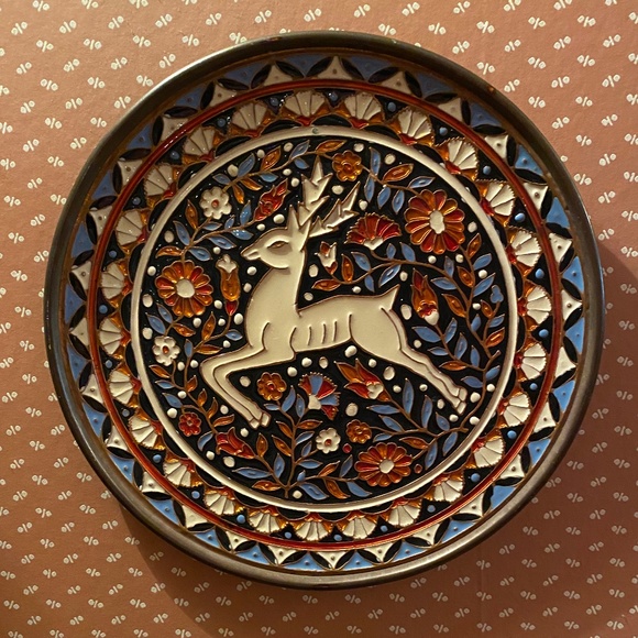 Antique/Vintage | Wall Decor | Vintage Enamel Decorative Plate | Poshmark